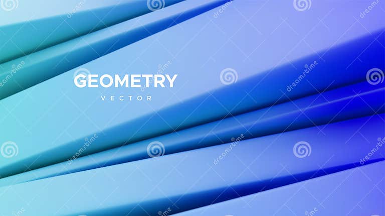 3d Gradient Blue Abstract Background. Geometry Shift. Vector ...