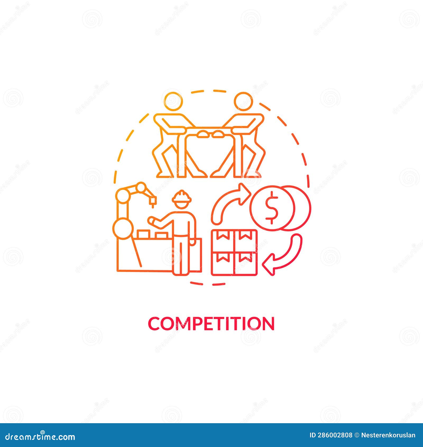 2D Gradient Competition Line Icon Concept Stock Vector - Illustration of thin, overproduction ...