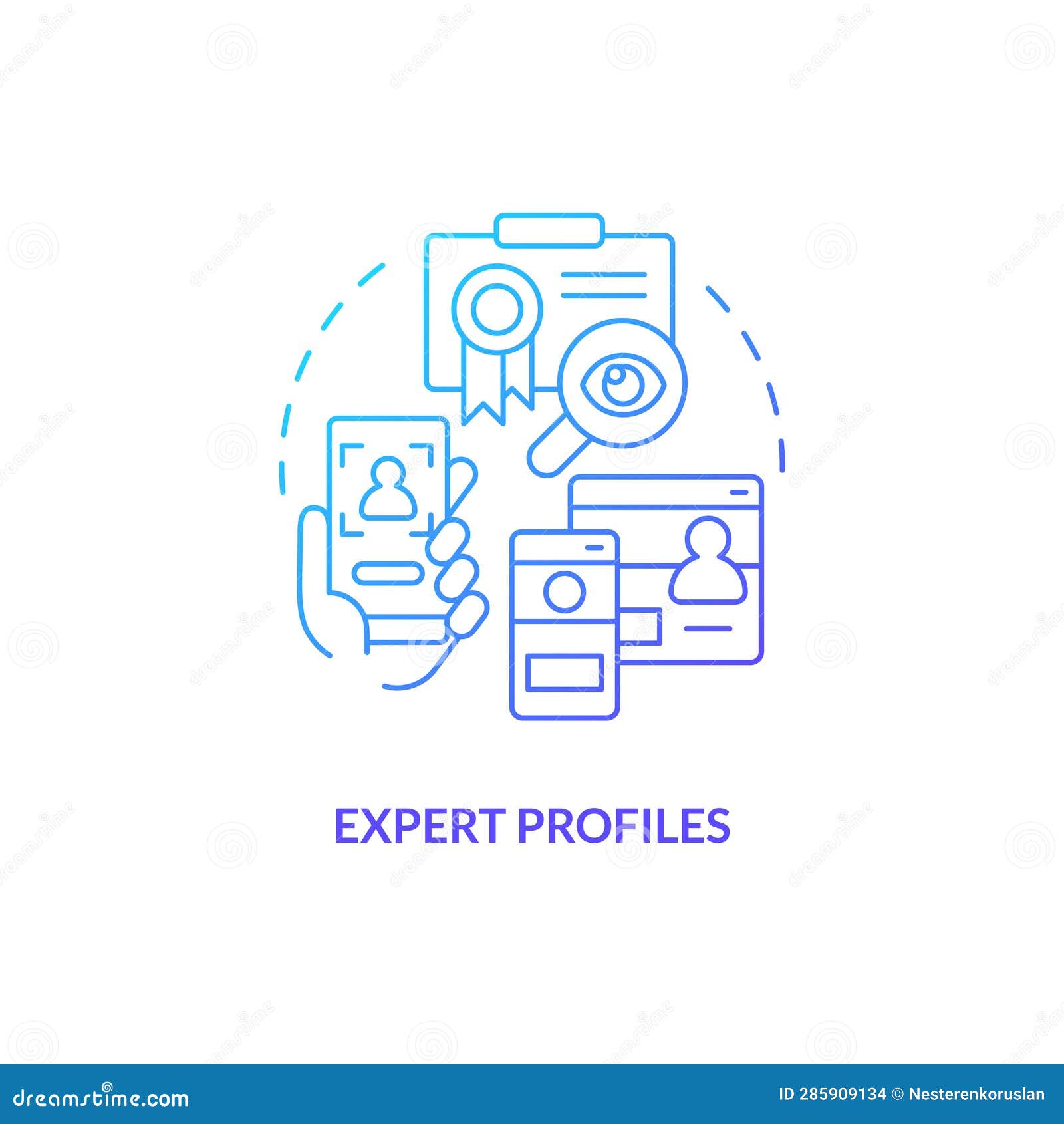 2D Gradient Expert Profiles Linear Icon Concept Stock Illustration - Illustration of manage ...