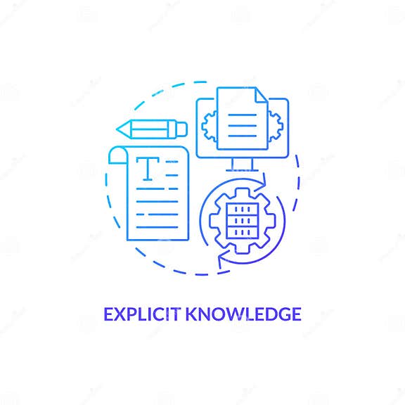 2D Gradient Explicit Knowledge Linear Icon Concept Stock Illustration - Illustration of easy ...