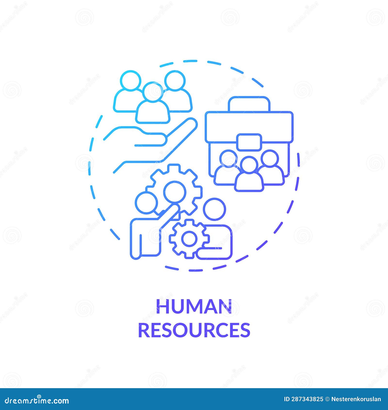 2D Gradient Human Resources Line Icon Concept Stock Illustration ...