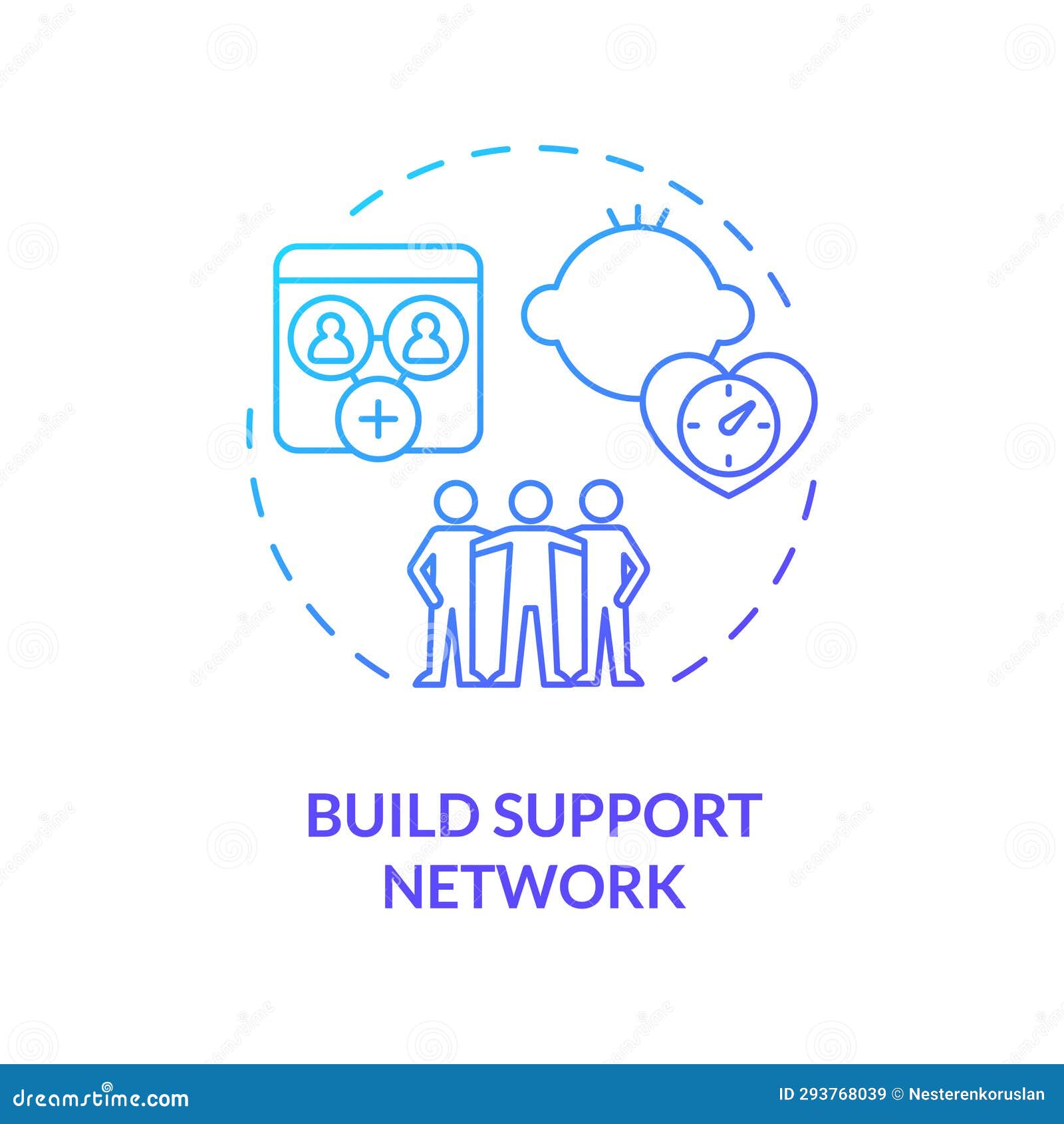2D Gradient Icon Build Support Network Concept Stock Vector ...