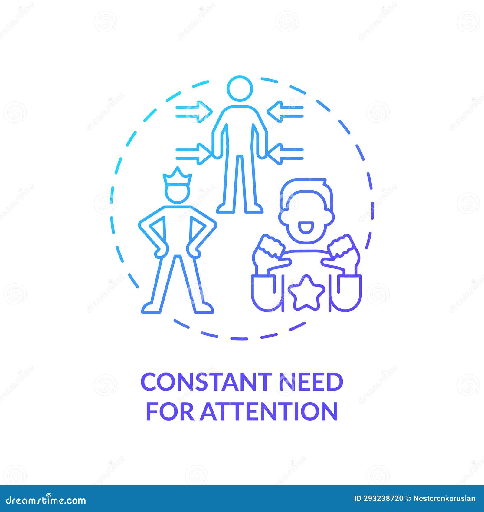 2D Gradient Icon Constant Need for Attention Concept Stock Vector ...