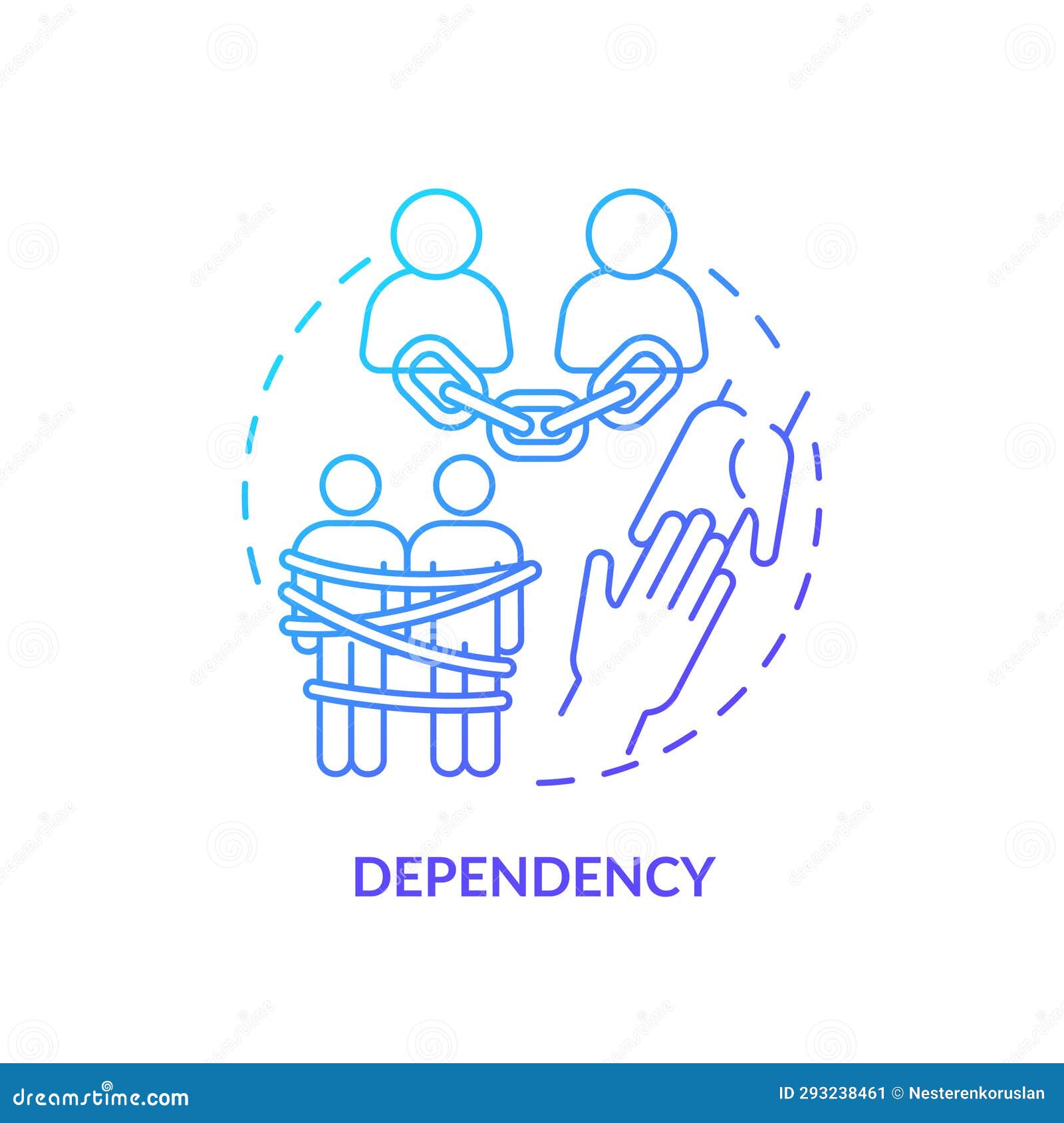 2D Gradient Icon Dependency Concept Stock Illustration - Illustration ...