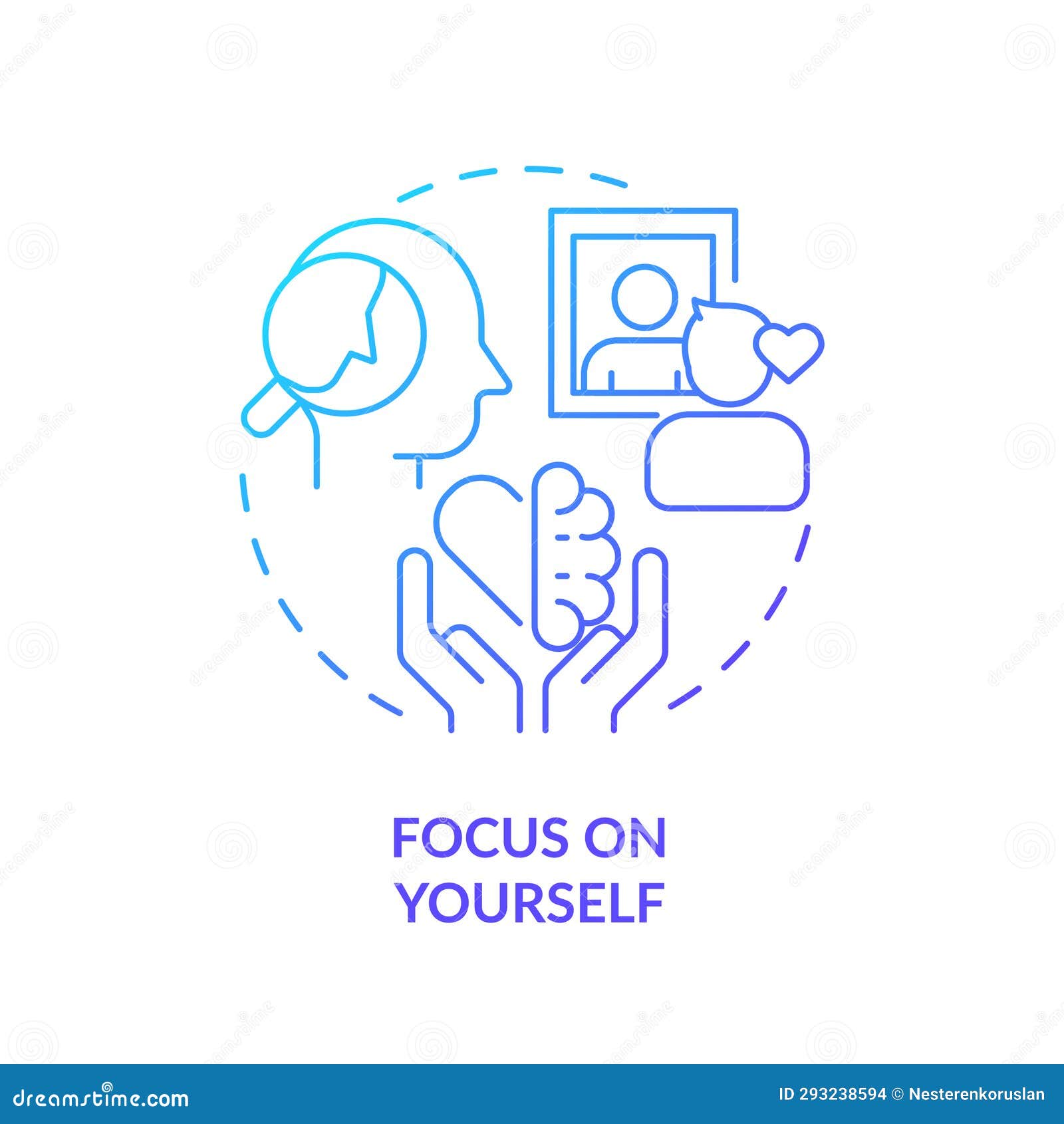2D Gradient Icon Focus on Yourself Concept Stock Vector - Illustration ...