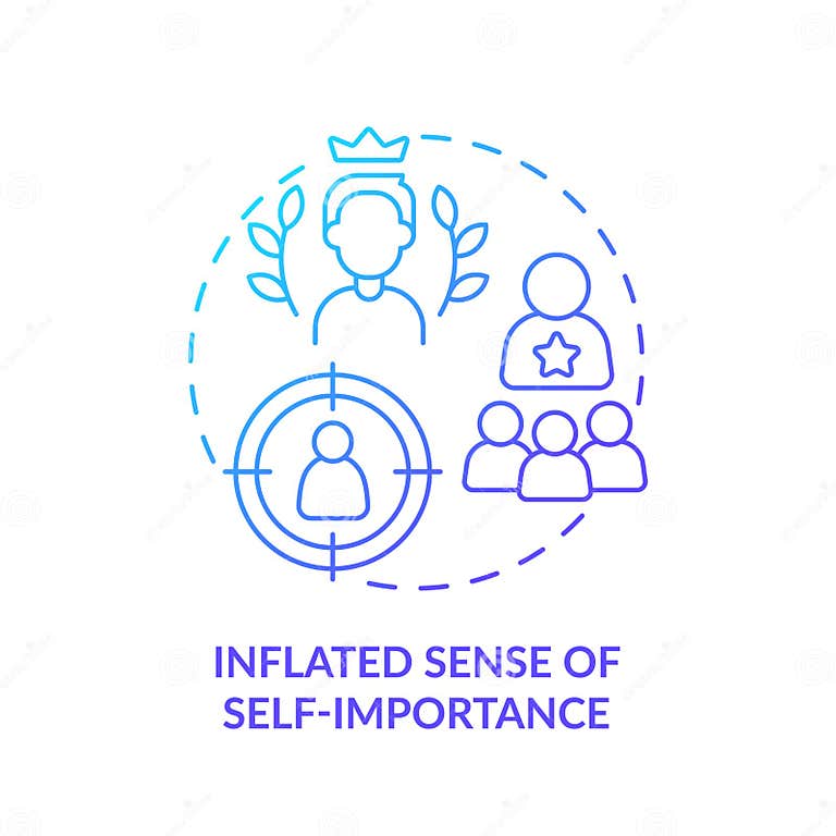 2D Gradient Icon Inflated Sense of Self Importance Concept Stock ...