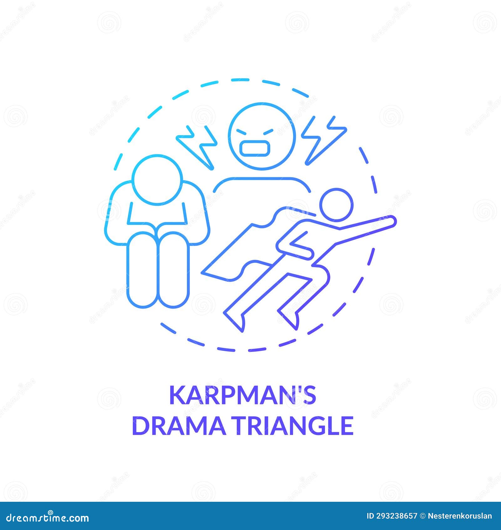 2D Gradient Icon Karpman Drama Triangle Concept Stock Illustration ...