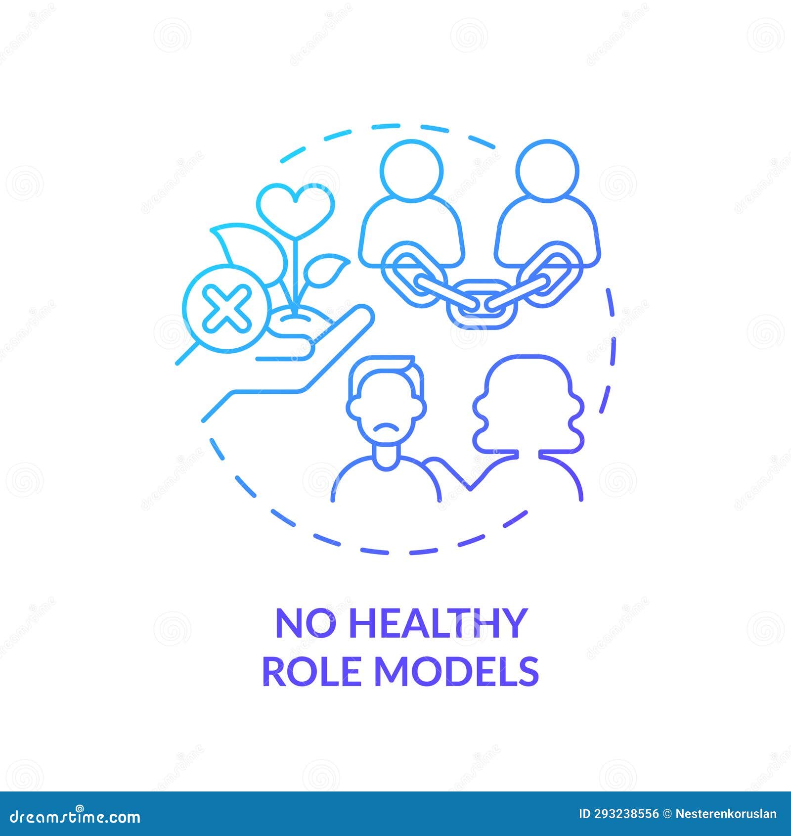 2D Gradient Icon No Healthy Role Models Concept Stock Vector ...