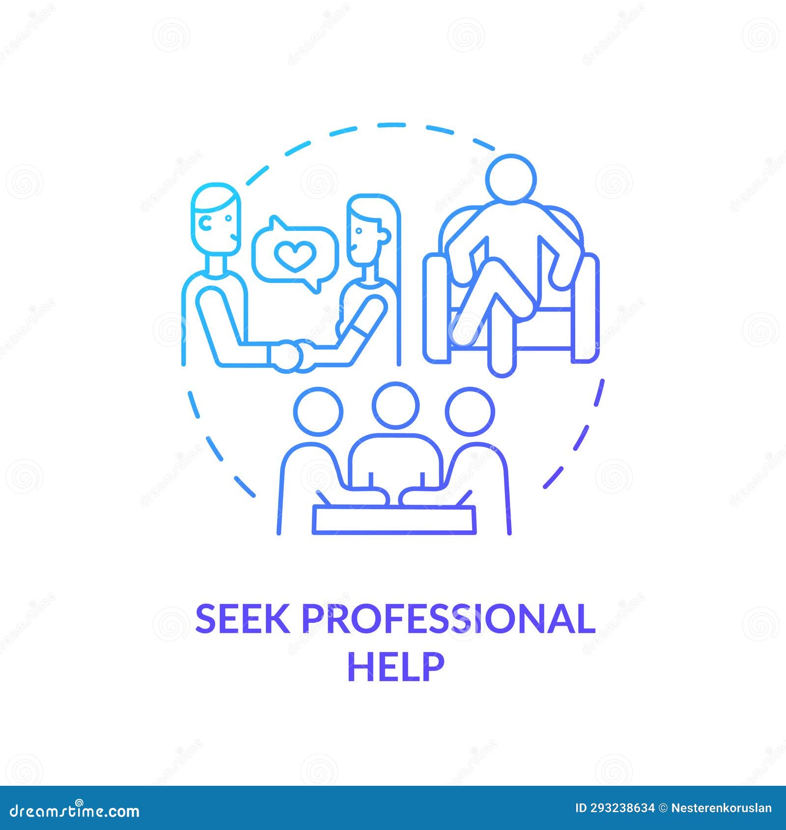 2D Gradient Icon Seek Professional Help Concept Stock Vector ...
