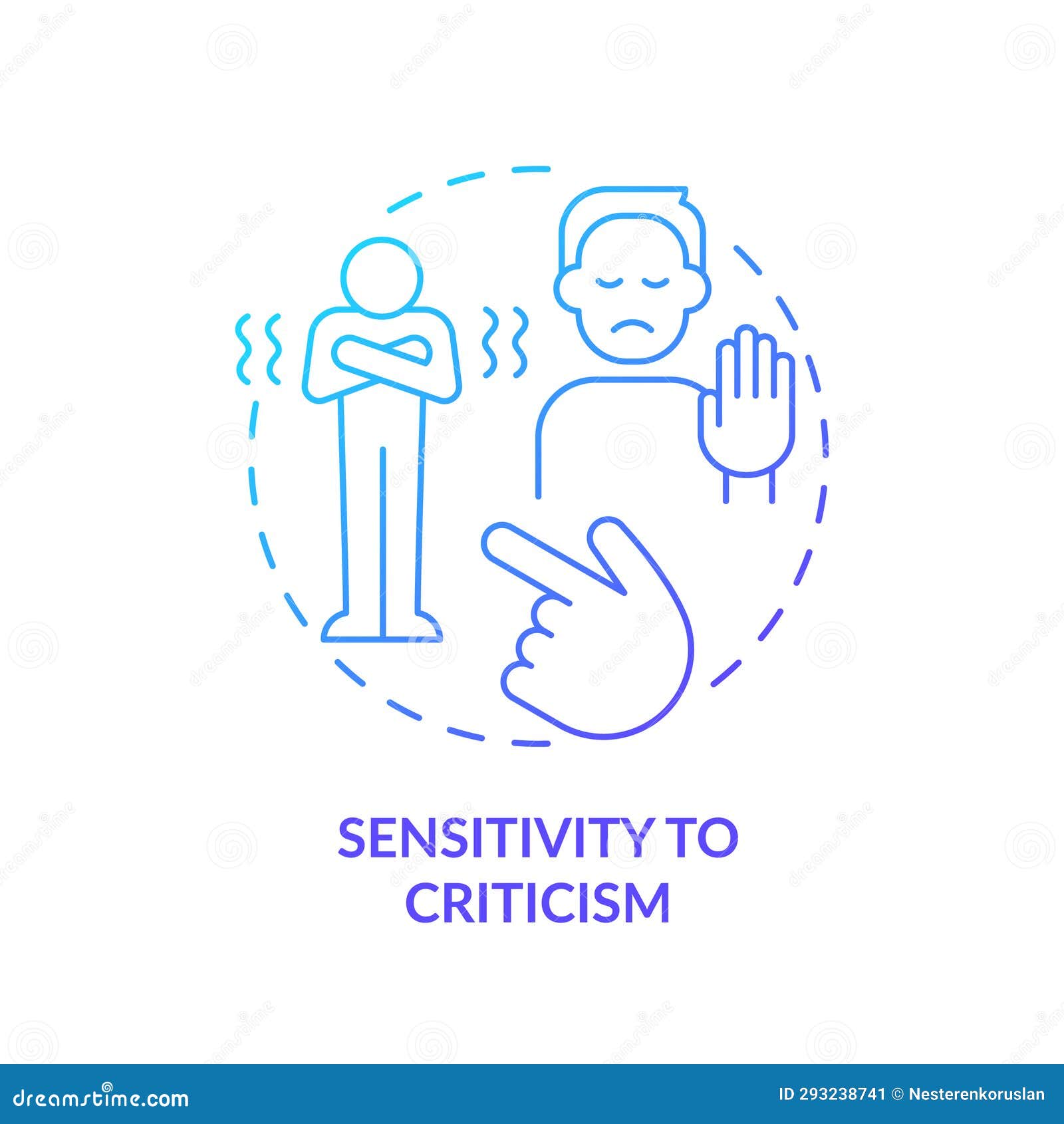 2D Gradient Icon Sensitivity To Criticism Concept Stock Vector ...