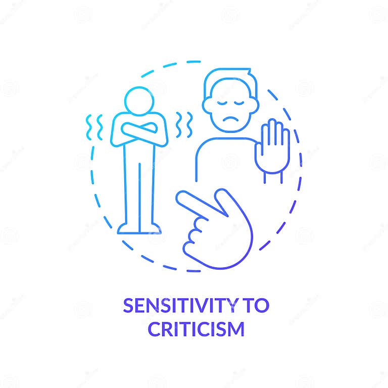 2D Gradient Icon Sensitivity To Criticism Concept Stock Illustration - Illustration of sensitive ...