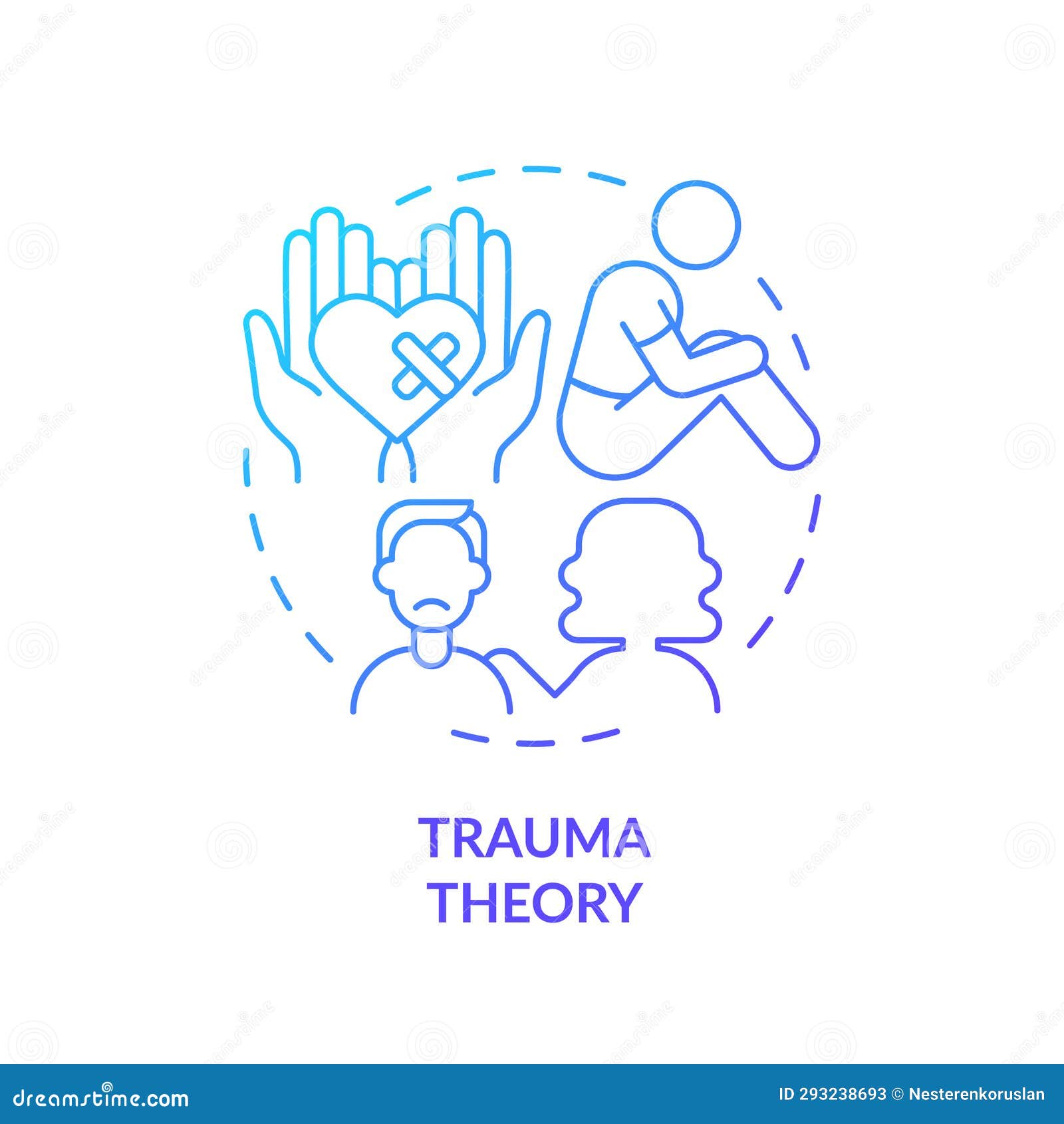 2D Gradient Icon Trauma Theory Concept Stock Vector - Illustration of ...