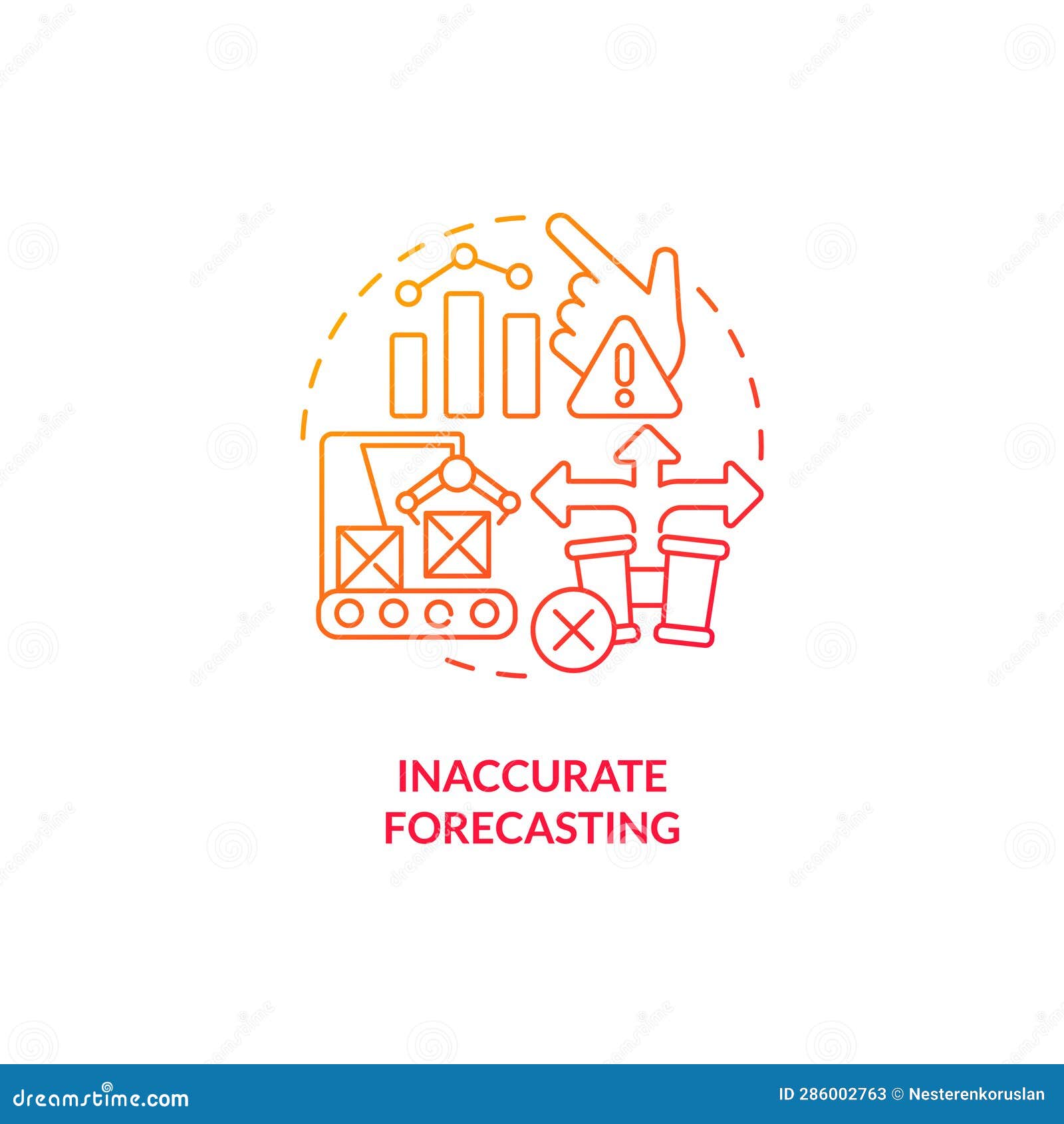 2D Gradient Inaccurate Forecasting Line Icon Concept Stock Vector ...
