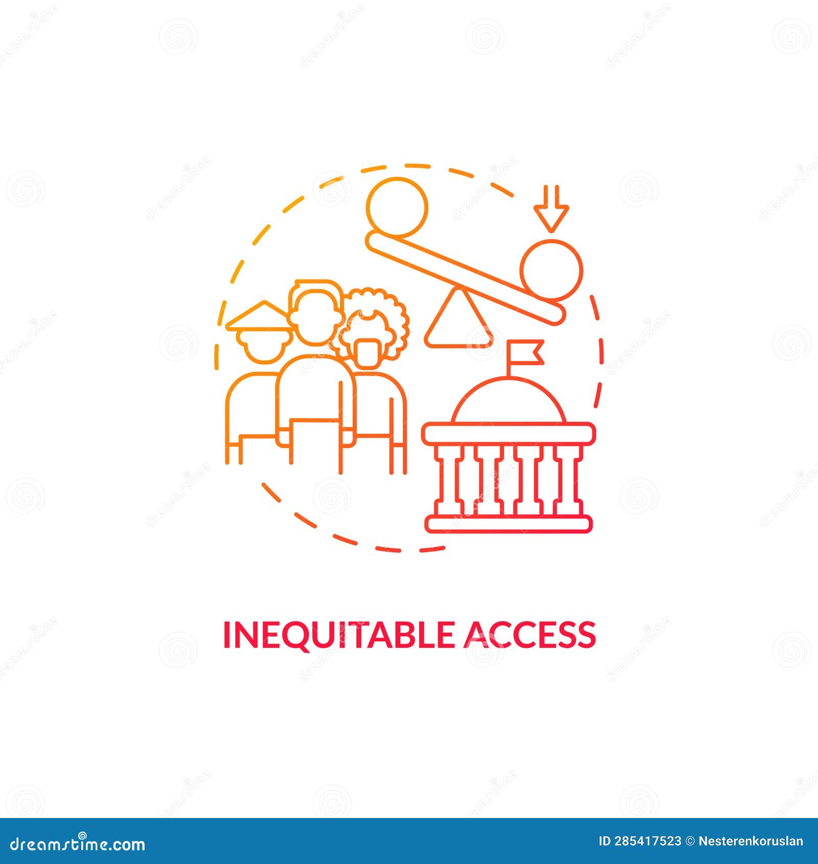 2D Gradient Inequitable Access Icon Concept Stock Vector - Illustration ...