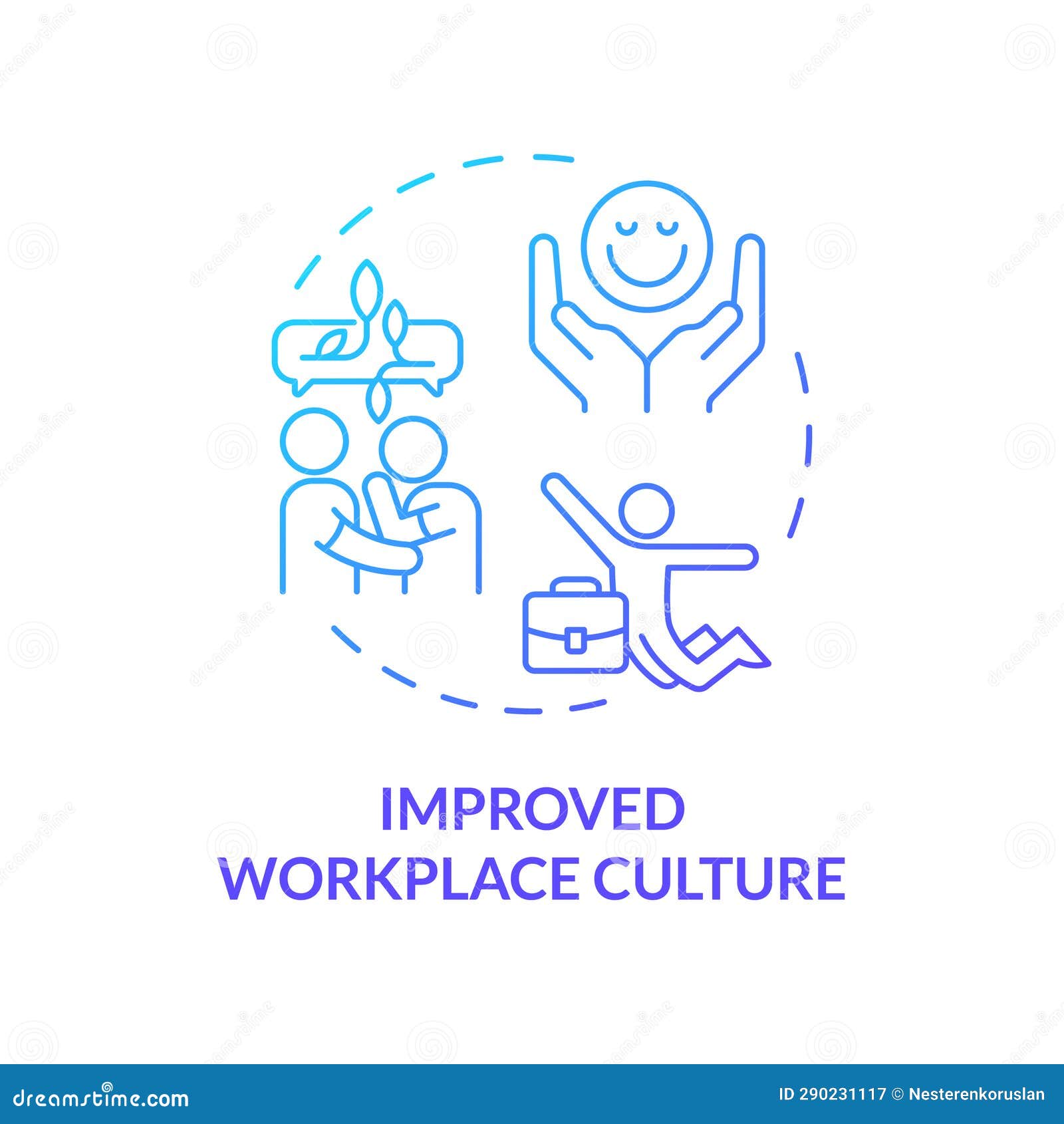 2D Gradient Line Icon Improved Workplace Culture Concept Stock ...