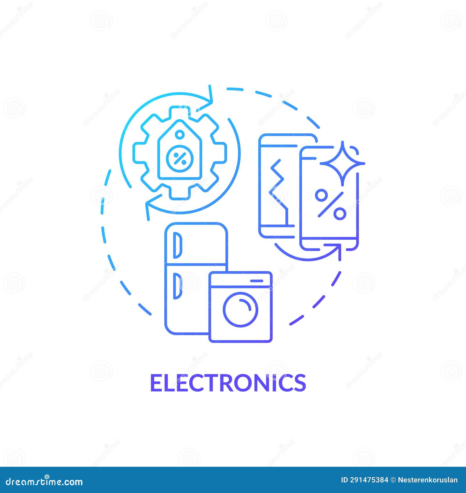 2D Gradient Linear Electronics Icon Concept Stock Illustration ...
