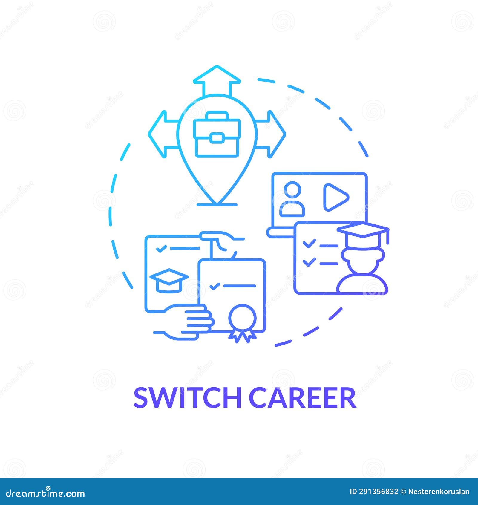 2D Gradient Linear Switch Career Icon Concept Stock Vector - Illustration of concept, mooc ...