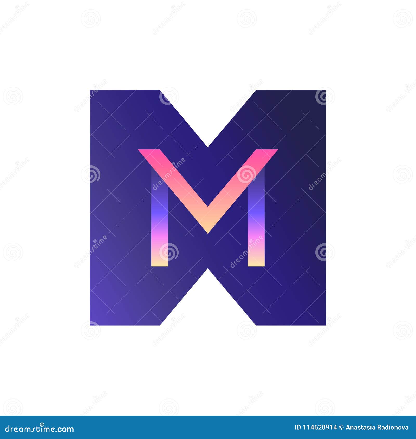 3D Gradient Logo. the Letter M Stock Vector - Illustration of identity ...