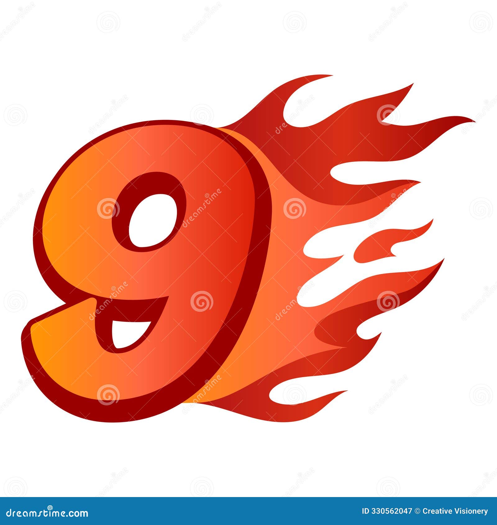 Number 6 Fire. Flames Font Six. Tattoo Alphabet Character. Fiery ...