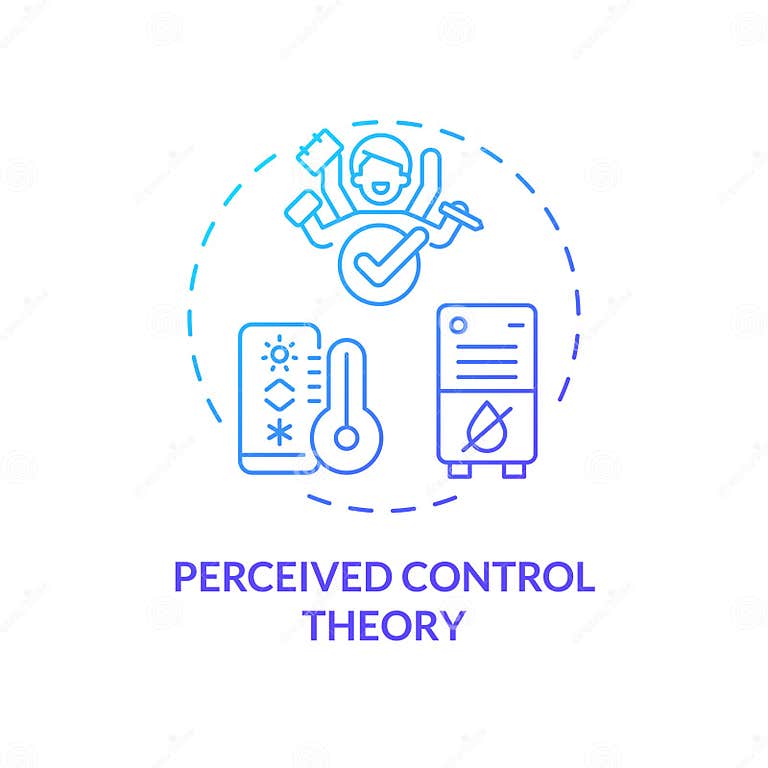 Thin Line Gradient Perceived Control Theory Icon Concept Stock Vector ...