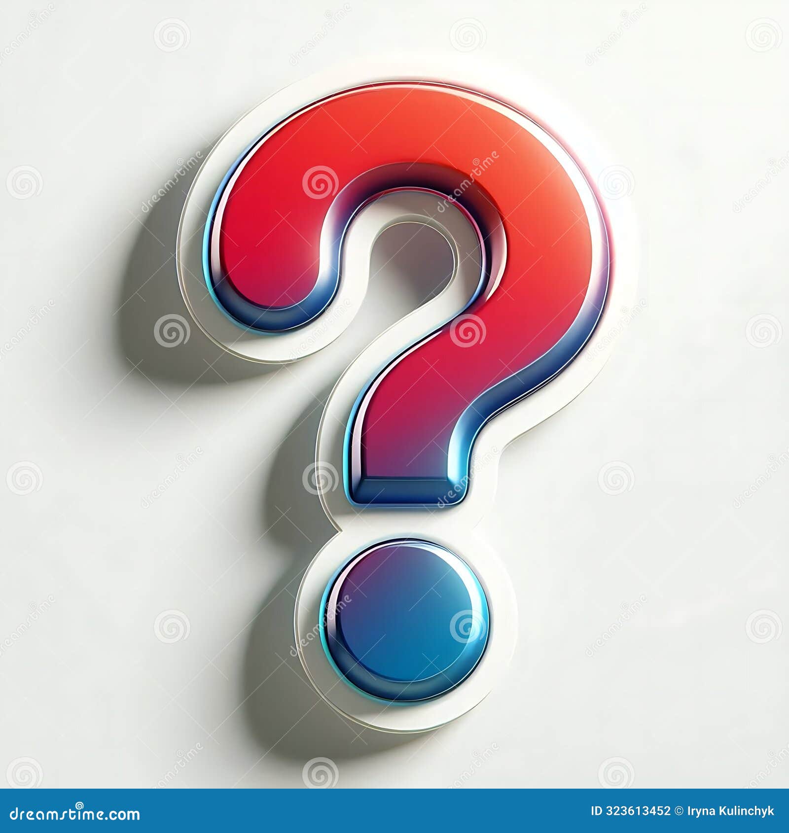 3D Gradient Question Mark Isolated on White Background. Decision and ...