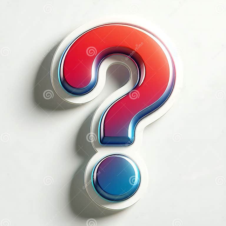 3D Gradient Question Mark Isolated on White Background. Decision and ...