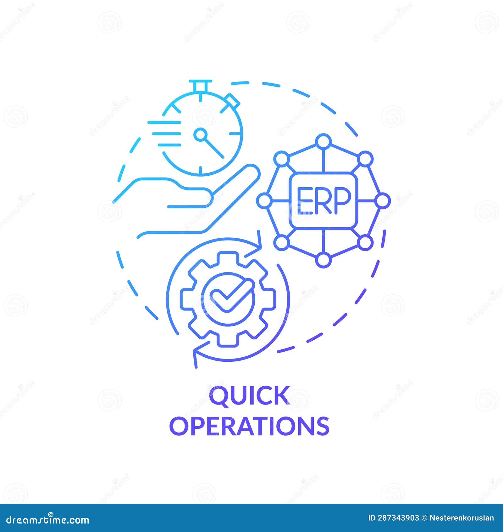 2D Gradient Quick Operations Line Icon Concept Stock Illustration ...