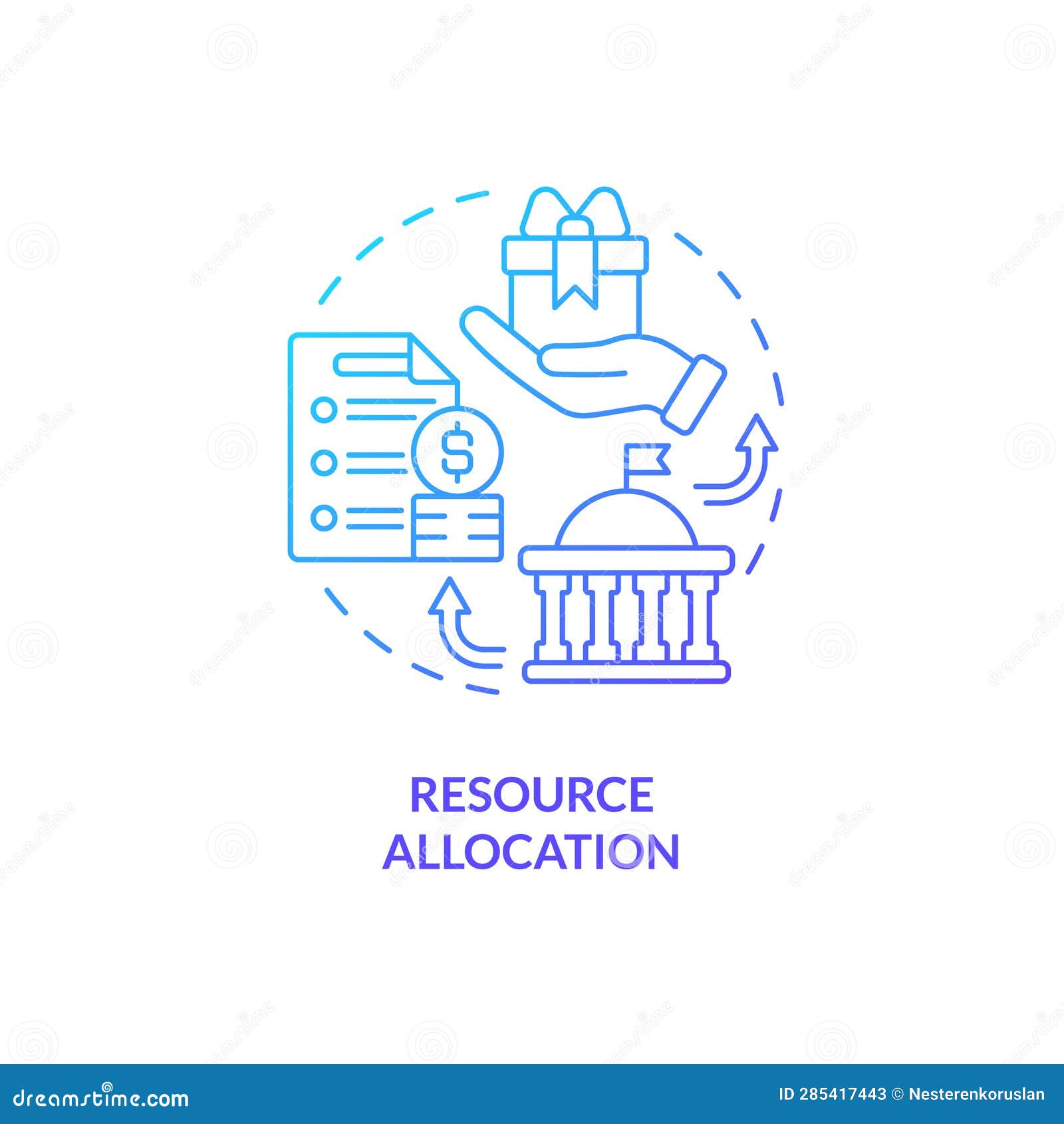 Resource Allocation Line Icons Collection Allocation Capacity