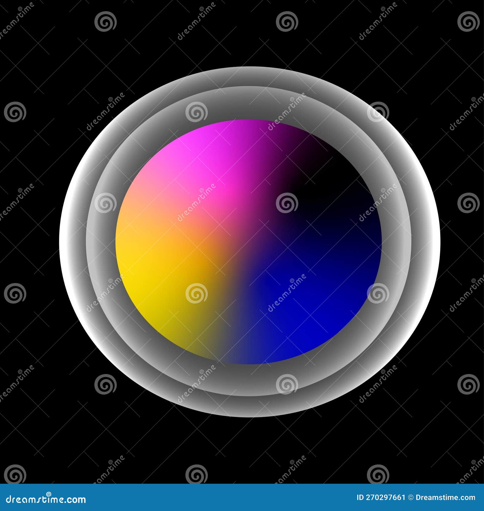 3d Gradient Sphere at Black Background Stock Illustration ...