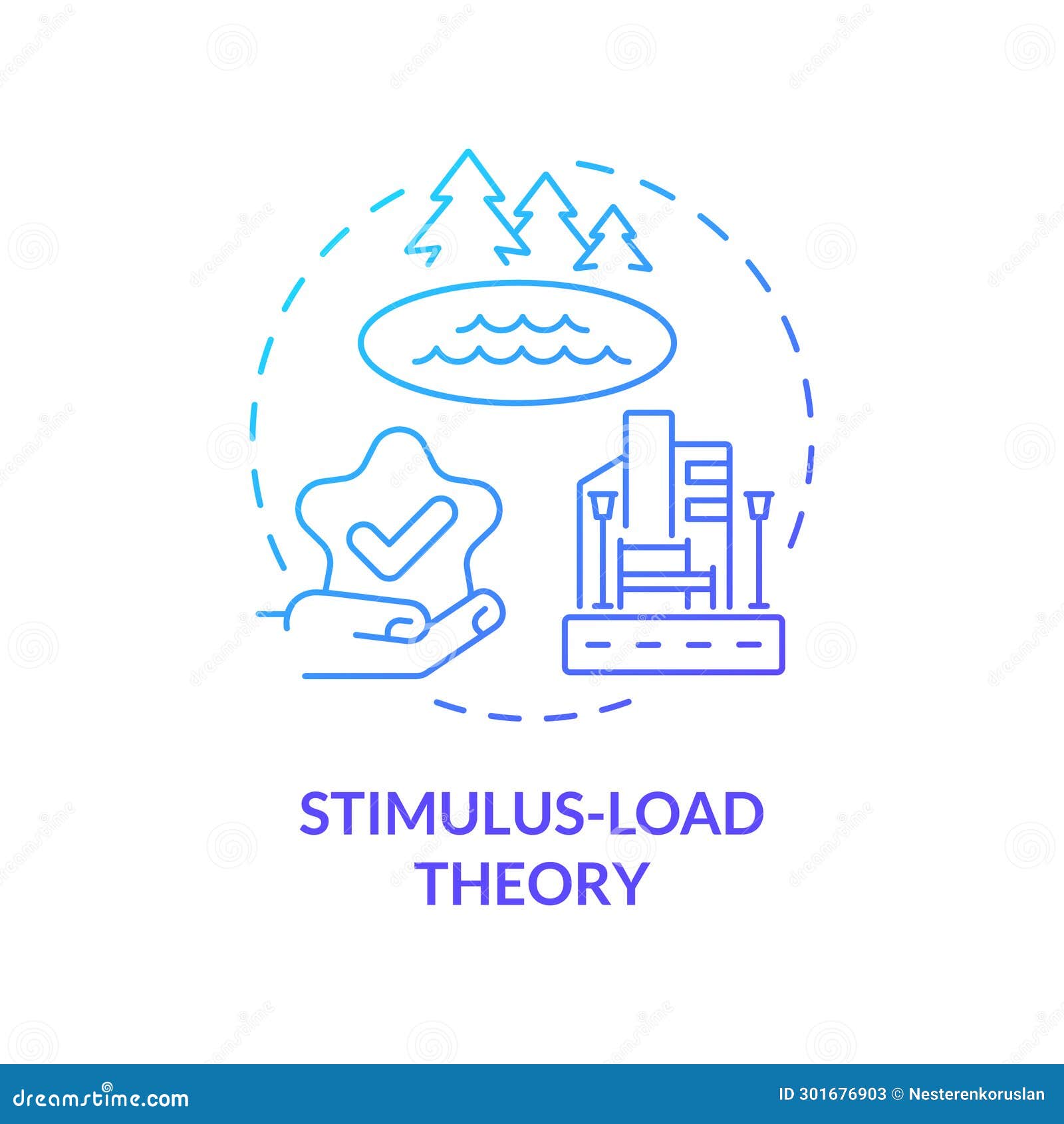 Thin Line Simple Gradient Stimulus Load Theory Icon Concept Stock ...