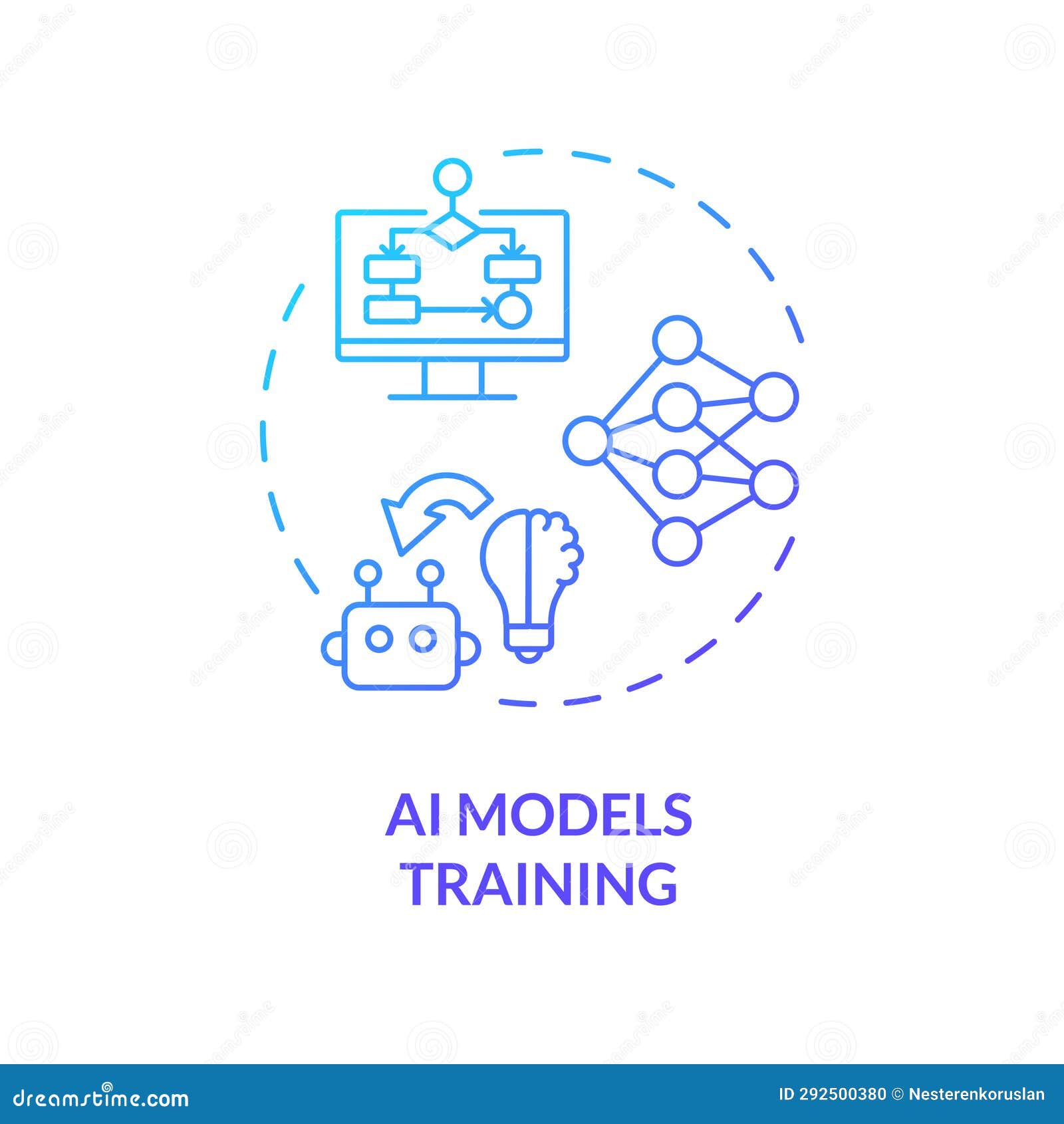 2D Gradient Thin Line Icon AI Models Training Concept Stock Vector ...