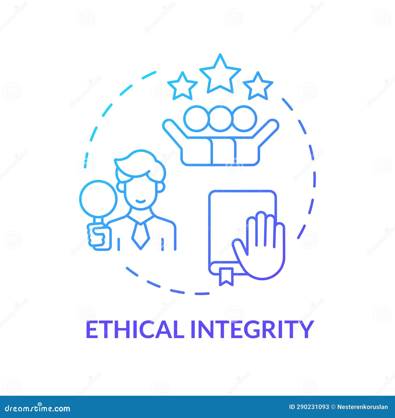 2D Gradient Thin Line Icon Ethical Integrity Concept Stock Illustration ...