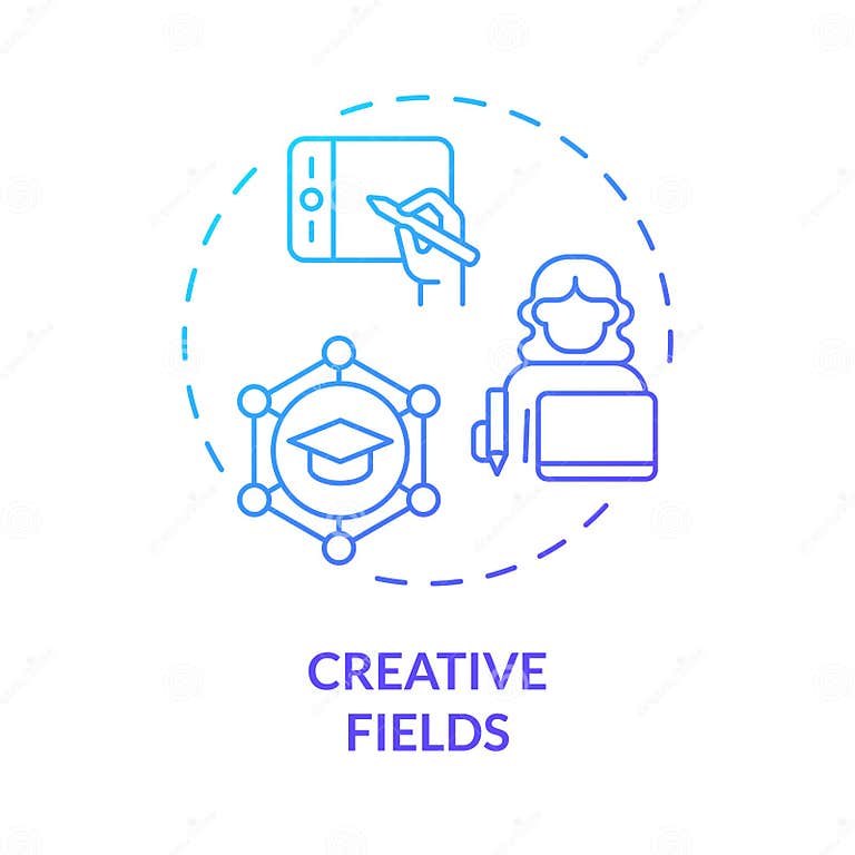 2D Gradient Thin Linear Icon Creative Fields Concept Stock Vector - Illustration of icon ...