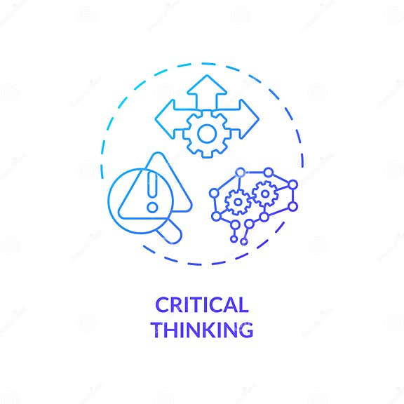 2D Gradient Thin Linear Icon Critical Thinking Concept Stock ...