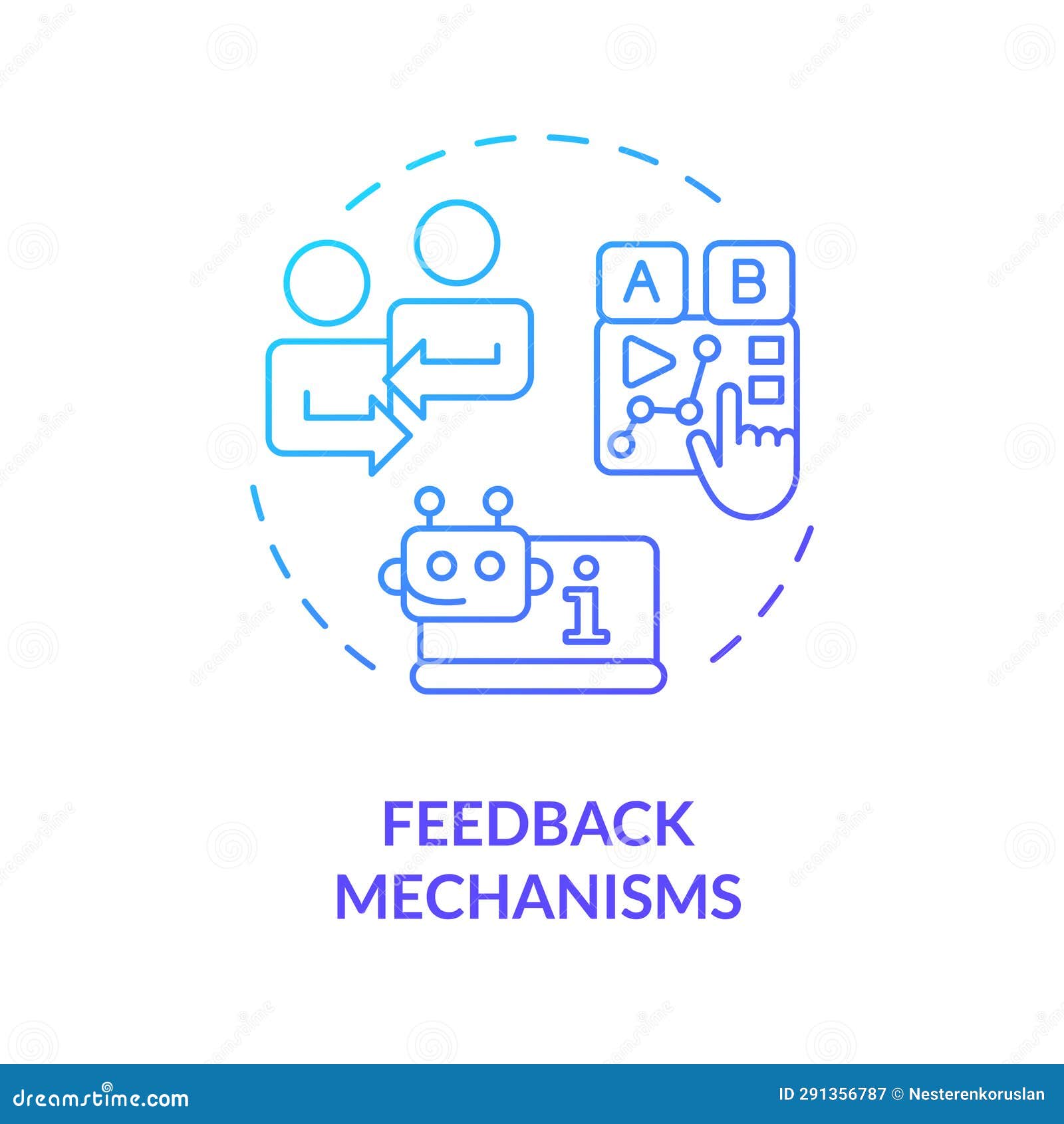 2D Gradient Thin Linear Icon Feedback Mechanisms Concept Stock Vector ...