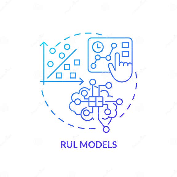 2D Gradient Thin Linear Icon RUL Models Concept Stock Illustration ...