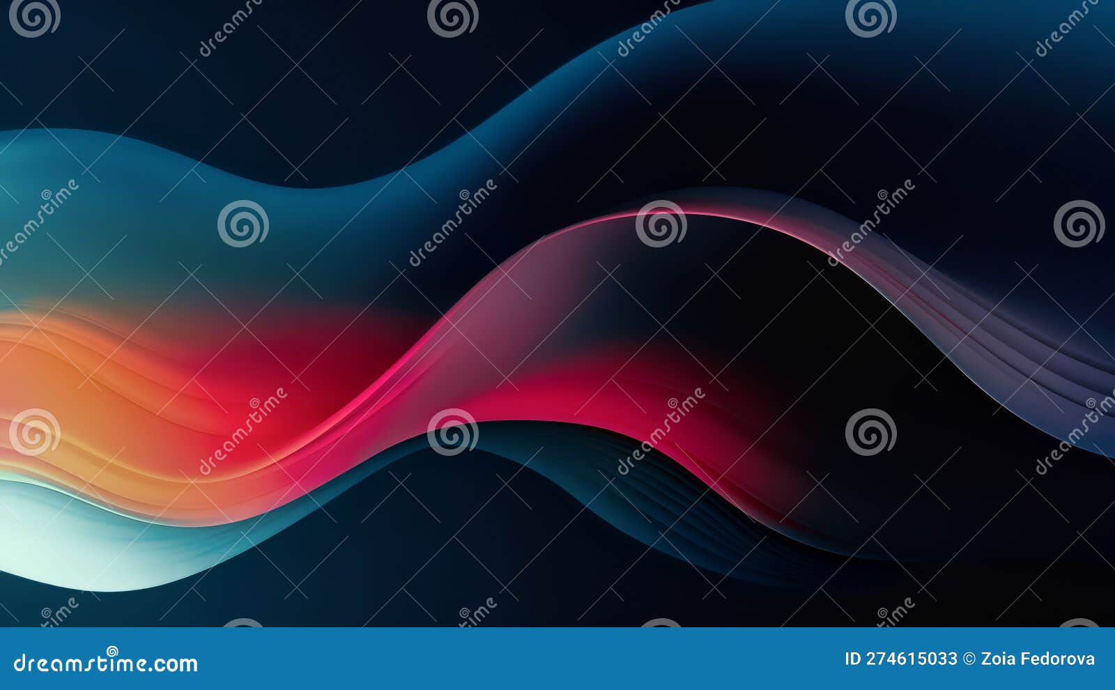 3D Gradient Waves Background Stock Illustration - Illustration of ...