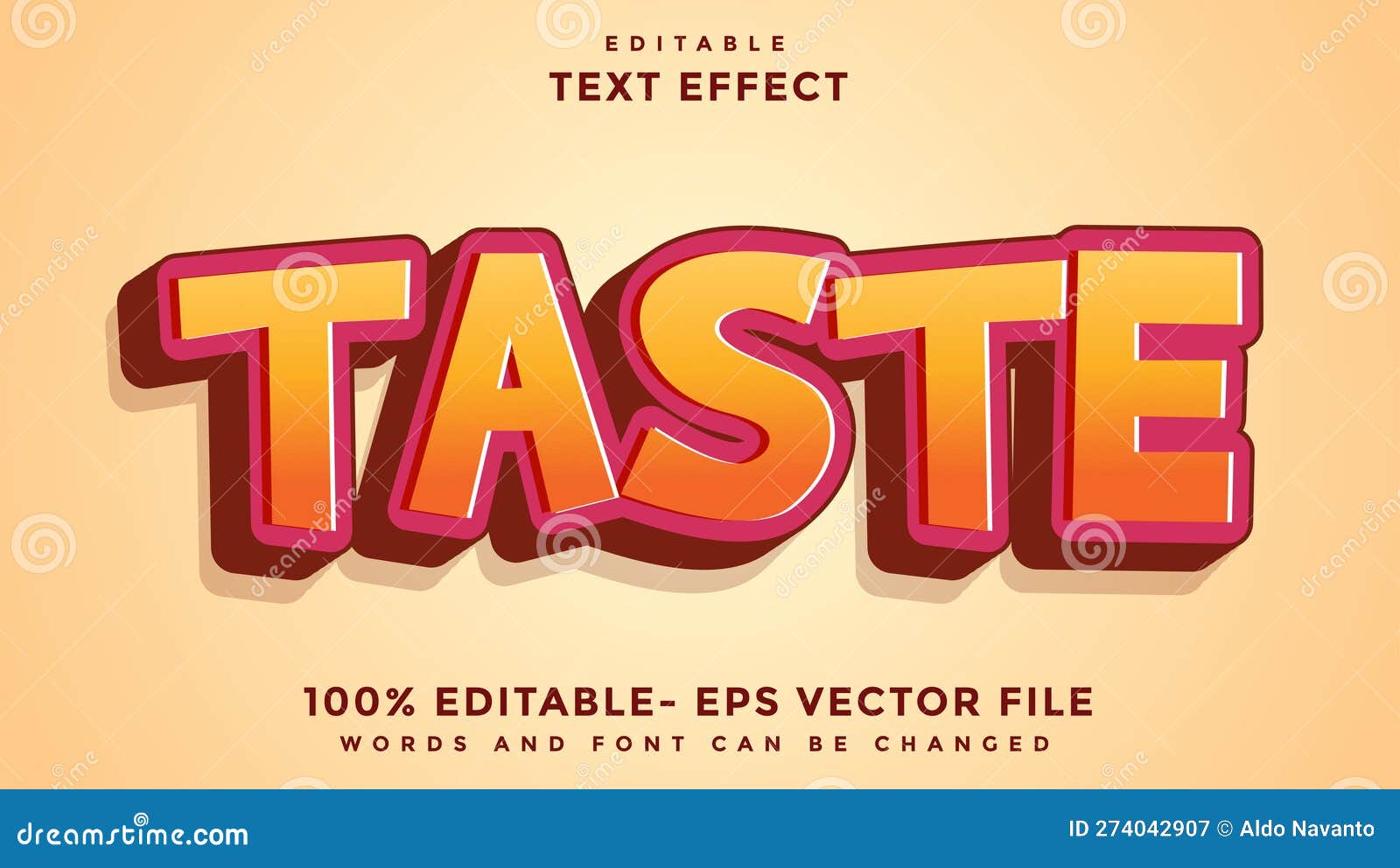 3d Gradient Word Taste Editable Text Effect Design Template, Effect ...