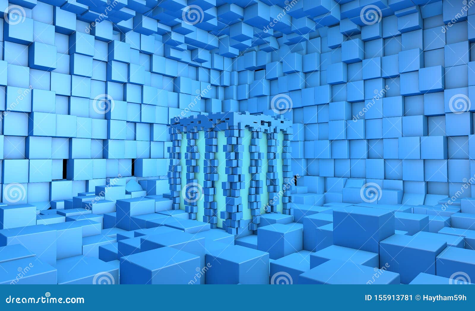 3d Gradients Cube Wallpaper Room Stock Illustration - Illustration of ...