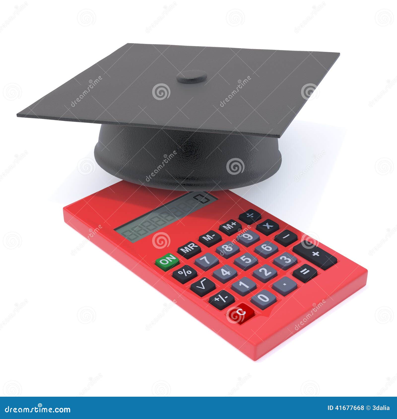 3d Graduate Mortar Board on Calculater Stock Illustration ...