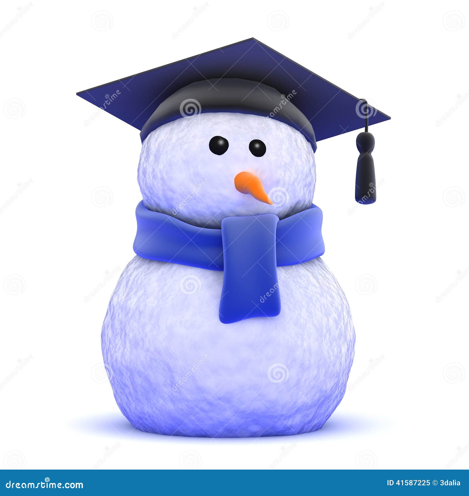 3d Graduate snowman stock illustration. Illustration of chill - 41587225