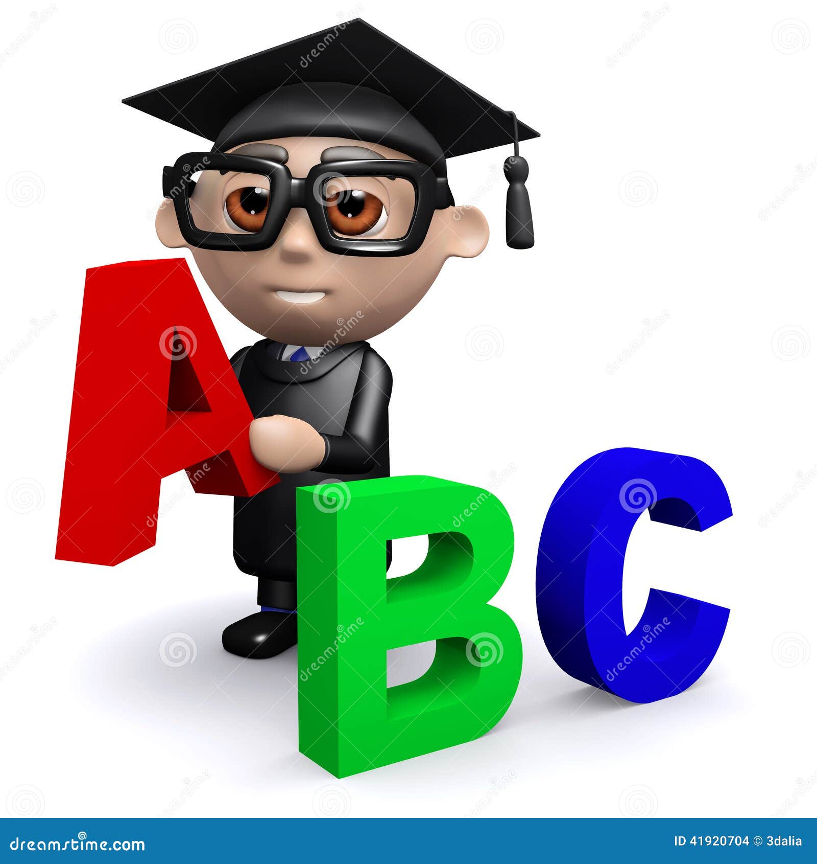 3d Graduate Teaches the Alphabet Stock Illustration - Illustration of ...