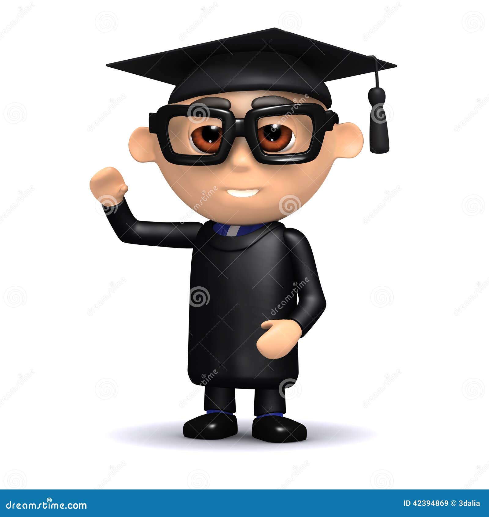 3d Graduate waves hello stock illustration. Illustration of college ...