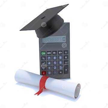 3d Graduation Calculator and Scroll Stock Illustration - Illustration ...
