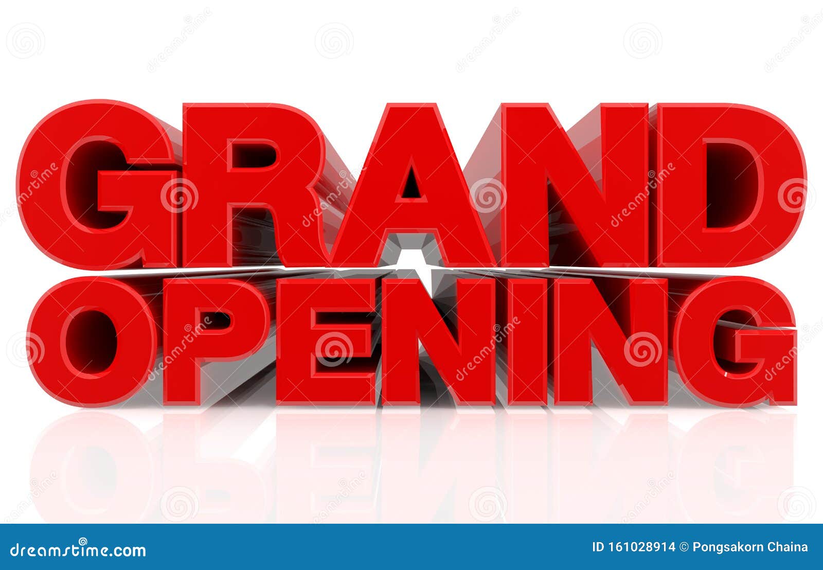 3D GRAND OPENING Word on White Background 3d Rendering Stock ...