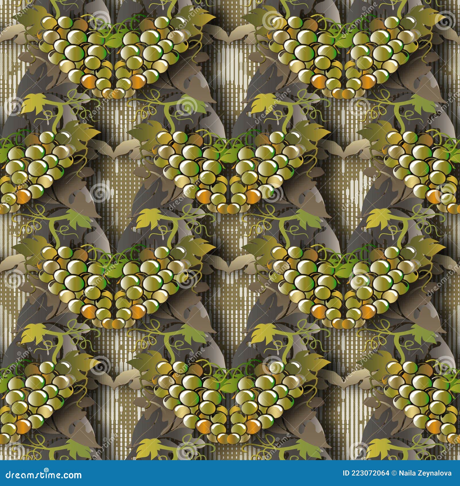 Ornamental Grape Seamless Texture Vector Illustration | CartoonDealer ...