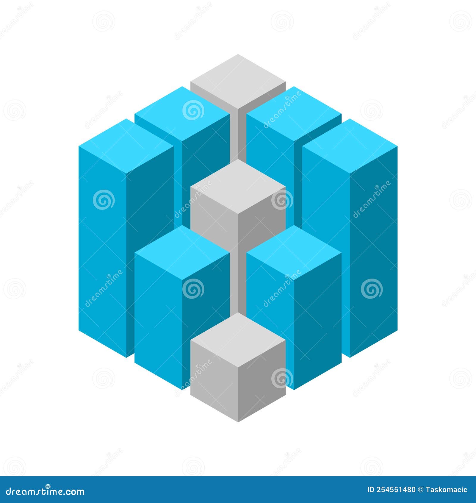3D Graph Cube Template. Statistics, Data, Calculation Concept. Stock ...