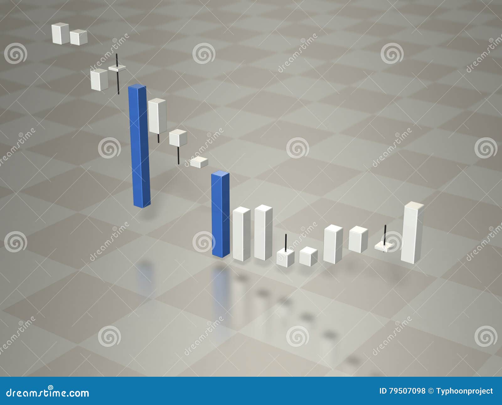 3D Graph Depicting the Fluctuation of Stock Prices. Stock Illustration ...