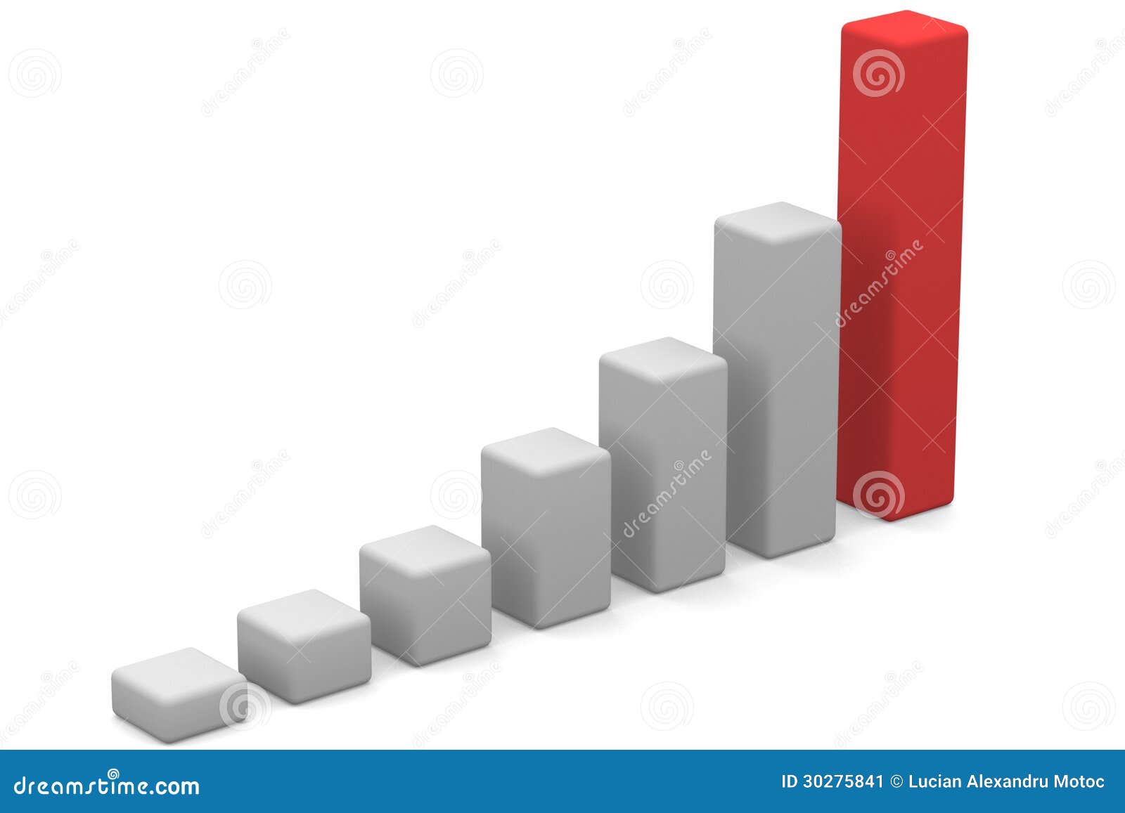 3D Graph with Grey and Red stock illustration. Illustration of success ...