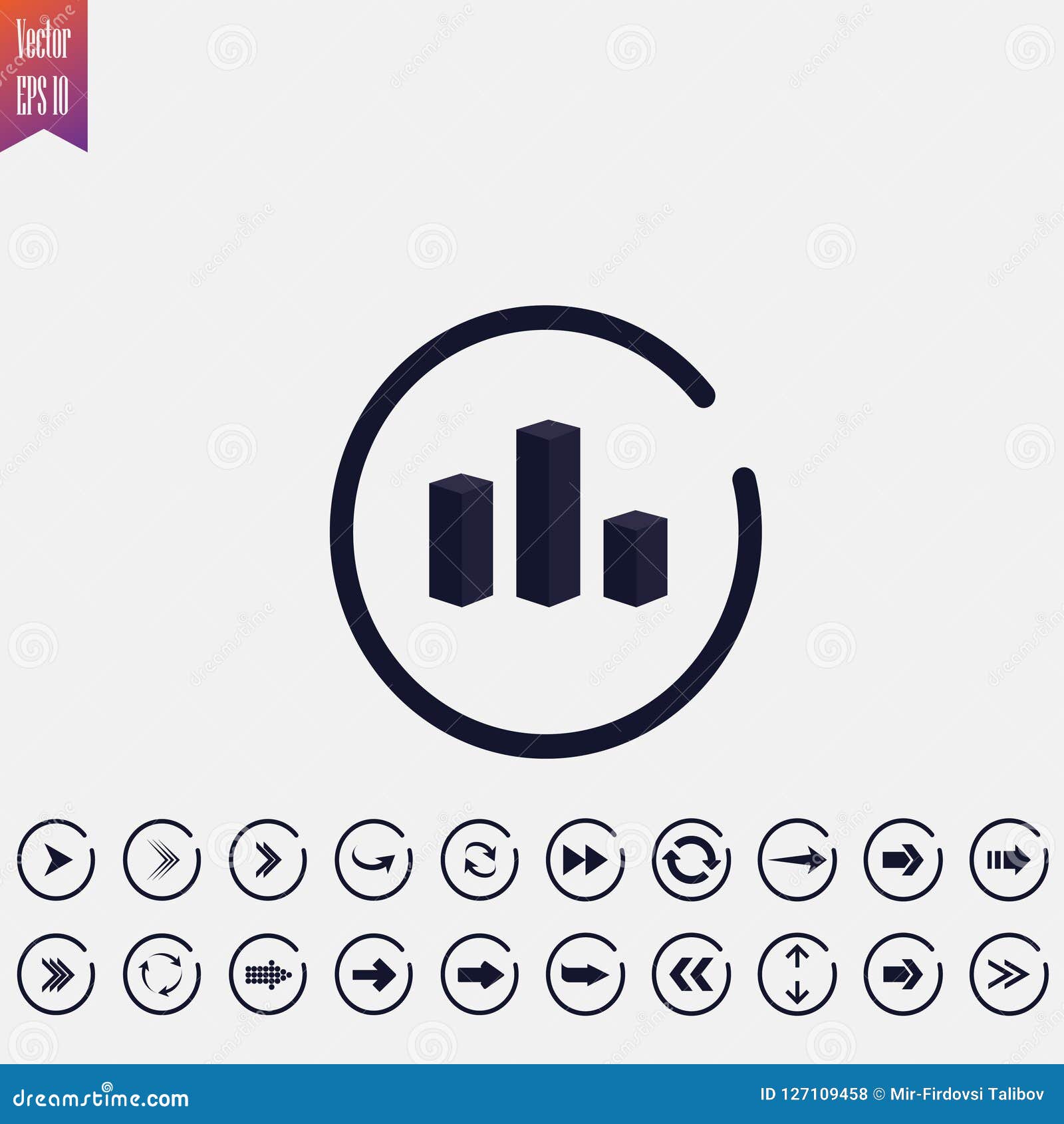 3d Graph Icon, Vector Illustration. Flat Icon Stock Illustration ...